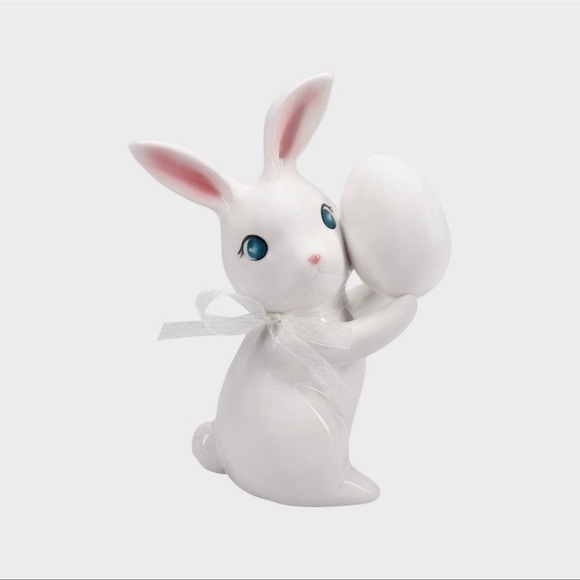 Spritz | Accents | Ceramic Easter Bunny Decorative Figurine With Egg ...
